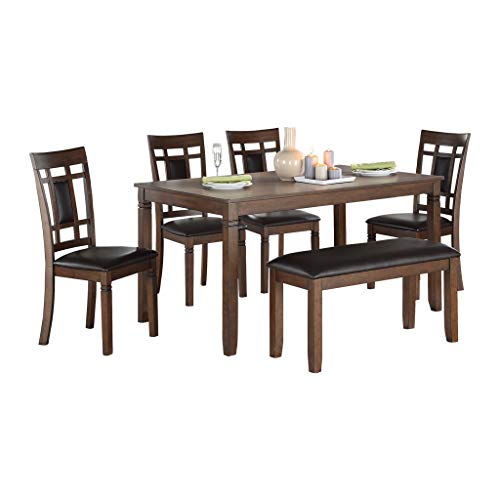 Homelegance Quimper 6-Piece Pack Dinette Set, Brown