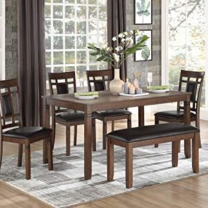 Homelegance Quimper 6-Piece Pack Dinette Set, Brown