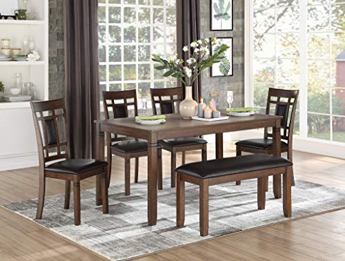 Homelegance Quimper 6-Piece Pack Dinette Set, Brown