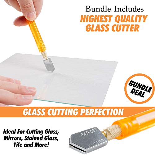 Home Pro Shop Premium Glass Bottle Cutter Kit - DIY Wood Base Glass Cutter for Bottles - Beer & Wine Bottle Cutter Tool with Safety Gloves & Accessories