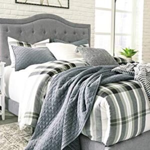 Signature Design by Ashley Jerary Queen Upholstered Tufted Bed Frame, Light Gray