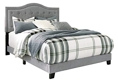 Signature Design by Ashley Jerary Queen Upholstered Tufted Bed Frame, Light Gray