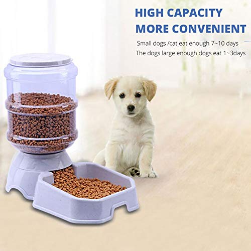 whatBYDs Dog Cat Large Automatic Feeder Bowl Food Water Dispenser Non-Spill Pet Container Flatware 3.8L - Black for Water Apple