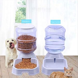 whatBYDs Dog Cat Large Automatic Feeder Bowl Food Water Dispenser Non-Spill Pet Container Flatware 3.8L - Black for Water Apple