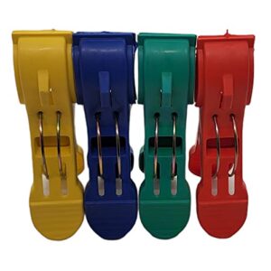 Handy Housewares Jumbo Heavy Duty Plastic Snack Chip Food Bag Clips - 4 Pack - Great for Uses Around The House