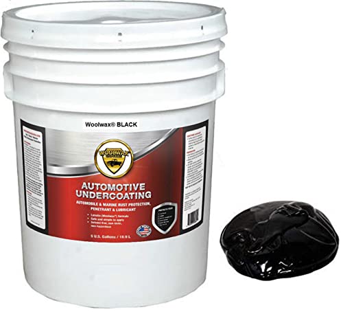 WOOLWAX 5 Gallon Pail BLACK Lanolin Undercoating Thick Fluid Coating Long Lasting Resists Wash-off Film Barrier Protects For (2) Years+ or More. Rust Inhibitor Rust Prevention Anti Rust Coating Underbody Rust Proofing Corrosion Protection