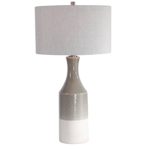 Uttermost Savin Gray and Ivory Ceramic Lamp