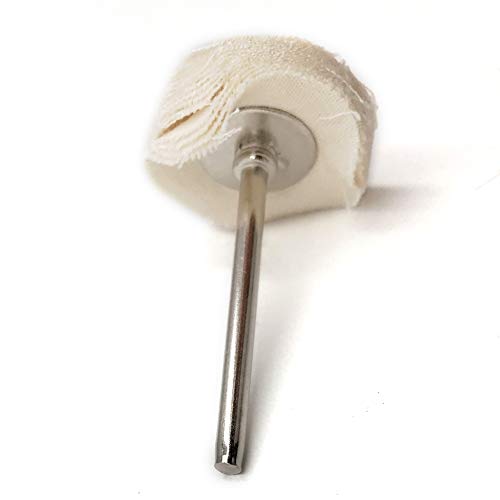 20Pcs Wool Polishing Buff Wheel Buffing Wheels Rotary Tool Accessories Polish Jewelry Watch Mirror 3mm Shank (White)