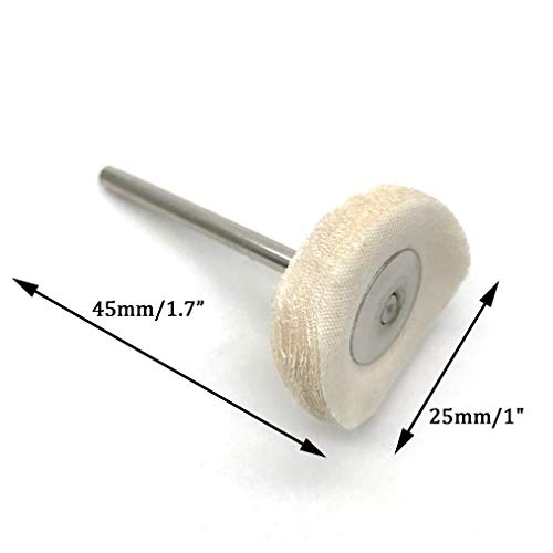 20Pcs Wool Polishing Buff Wheel Buffing Wheels Rotary Tool Accessories Polish Jewelry Watch Mirror 3mm Shank (White)