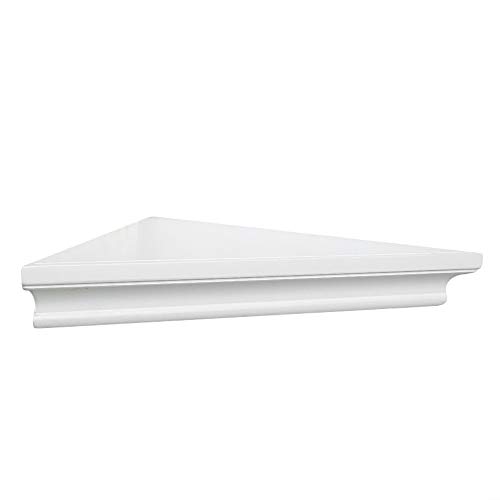 AHDECOR White Corner Shelves, Easy-to-Install Floating Corner Shelves for Home Décor, Ideal for Displaying Keepsakes, 2-Pack