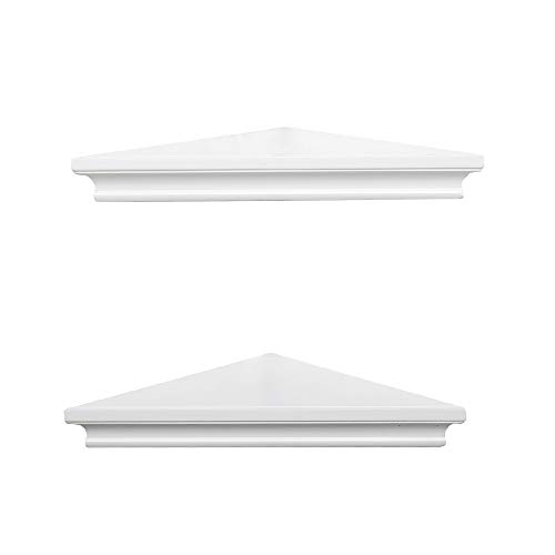 AHDECOR White Corner Shelves, Easy-to-Install Floating Corner Shelves for Home Décor, Ideal for Displaying Keepsakes, 2-Pack