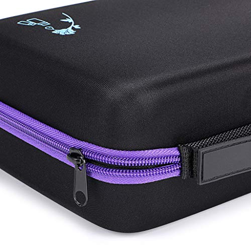 Hipiwe Hard Shell Essential Oil Carrying Case 30 Bottles EVA Essential Oils Storage Bag - Perfect for Essential Oils Bottle with Foam Insert (Black + Purple)