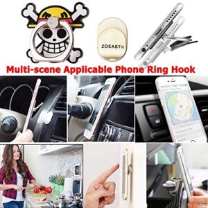 ZOSTLAND 3PCS Pirate King Skull Straw Hat Phone Ring,Universal 360°Adjustable Phone Case Finger Grip Stand Holder Desk Stent Mount Hook Compatible with iPhone 14 13 12 11 MAX X Plus iPad (3Pack Luffy)