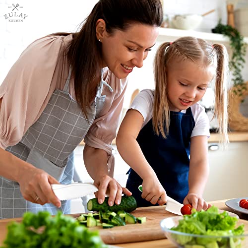 Zulay Kids Knife Set for Cooking and Cutting Fruits, Veggies & Cake - Perfect Starter Knife Set for Little Hands in the Kitchen - 3-Piece Nylon Knife for Kids - Fun & Safe Lettuce Knife (Green)