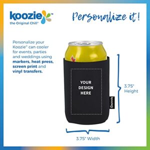 KOOZIE Neoprene Beer Can Cooler - Blank Bulk Insulated Drink Holder for Cans and Bottles - DIY Personalized Gifts for Bachelorette Parties, Weddings, Birthdays (12 Pack, Black)