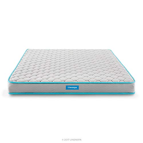 Linenspa 6-Inch Innerspring Mattress - Twin + 14-Inch Folding Platform Bed Frame