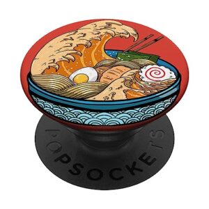 great ramen wave kanagawa japanese noodles anime food gift popsockets standard popgrip