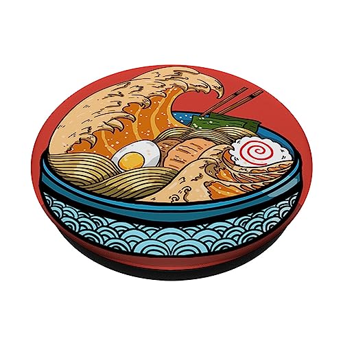 Great Ramen Wave Kanagawa Japanese Noodles Anime Food Gift PopSockets Standard PopGrip