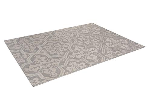 HOMEGNOME Indoor Outdoor Portico Area Rug (8'x10', Silver Grey)