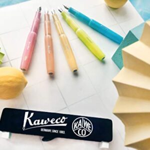 Kaweco Frosted Sport Fountain Pen Light Blueberry, Fine Nib with Kaweco Sport Octagonal Clip Chrome (2019 Novelty)