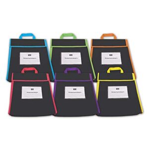 eai education book pouches 15" x 12": black - set of 6