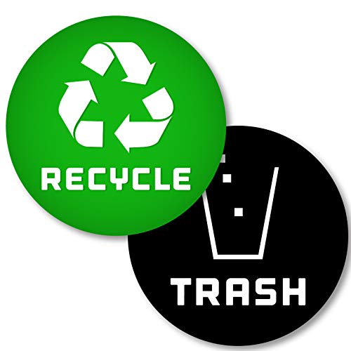 (4in x 4in) Recycle Logo and Trash can Magnetic to Organize Your Trash - for Trash cans, Garbage containers and Recycle Bins - Premium Magnetic Decal (4in x 4in, Green - Magnetic)