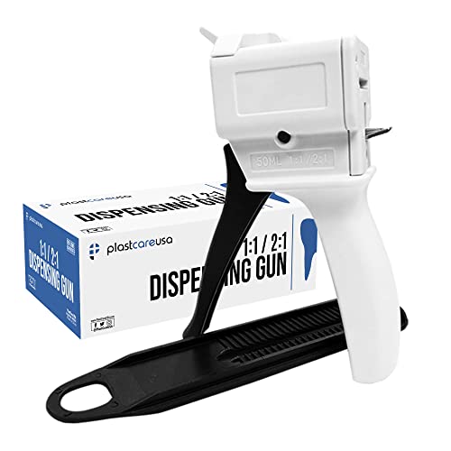 50ml Dental Impression Material Gun - 1:1/2:1 AB Impression Mixing Cartridge Dispensing Gun - Epoxy Glue Dispenser by PlastCare USA