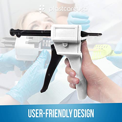 50ml Dental Impression Material Gun - 1:1/2:1 AB Impression Mixing Cartridge Dispensing Gun - Epoxy Glue Dispenser by PlastCare USA