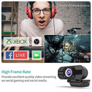 PC Webcam, TedGem 1080P Full HD Webcam USB Desktop & Laptop Webcam Live Streaming Webcam with Microphone Widescreen HD Video Webcam 90-Degree Extended View for Video Calling (HD Webcam)… (Black)