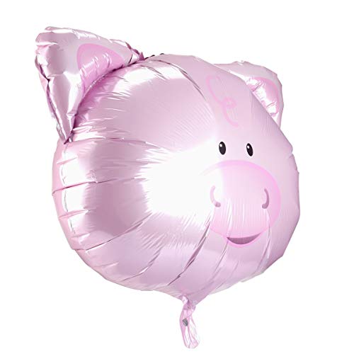 BinaryABC Pink Pig Head Foil Balloons,Birthday Wedding Baby Shower Party Decorations,3Pcs(Big Size)