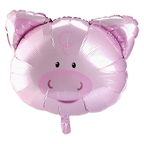 BinaryABC Pink Pig Head Foil Balloons,Birthday Wedding Baby Shower Party Decorations,3Pcs(Big Size)