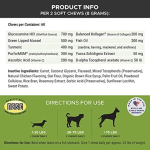 Pet Honesty PureMobility Glucosamine for Dogs - Premium Dog Joint Supplement Support with Glucosamine, Green-Lipped Mussel, Collagen & Turmeric - Advanced Hip & Joint Chews & Pet Joint Support - 60ct