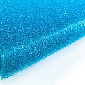 ViaAqua Aquarium Filter Sponge Open Cell Foam Sheet Bio Sponge Filter Media Pad HMF Fish Tank Sump Divider 12" x 12" x 2" (Blue, 20PPI)