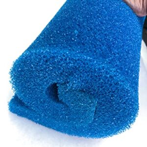 ViaAqua Aquarium Filter Sponge Open Cell Foam Sheet Bio Sponge Filter Media Pad HMF Fish Tank Sump Divider 12" x 12" x 2" (Blue, 20PPI)