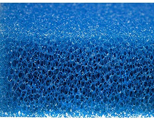 ViaAqua Aquarium Filter Sponge Open Cell Foam Sheet Bio Sponge Filter Media Pad HMF Fish Tank Sump Divider 12" x 12" x 2" (Blue, 20PPI)