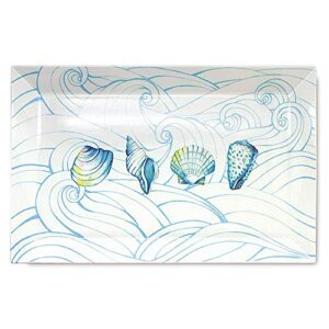 lauren roth designer hawaiian ceramic dinnerware collection - coastal ocean (serving platter)