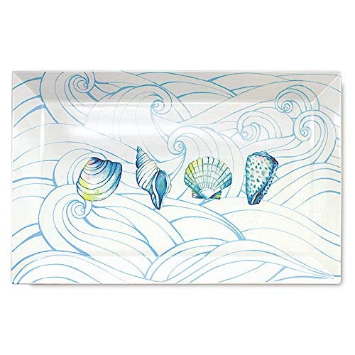 Lauren Roth Designer Hawaiian Ceramic Dinnerware Collection - Coastal Ocean (Serving Platter)