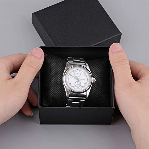 sdoot Watch Box, Watch Gift Box 12 Packs, Black Gift Boxes for Watches with Pillow Cushion, Jewelry Gift Boxes for Bracelets, 3.3'' × 3.1'' × 2.1''