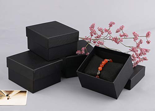 sdoot Watch Box, Watch Gift Box 12 Packs, Black Gift Boxes for Watches with Pillow Cushion, Jewelry Gift Boxes for Bracelets, 3.3'' × 3.1'' × 2.1''