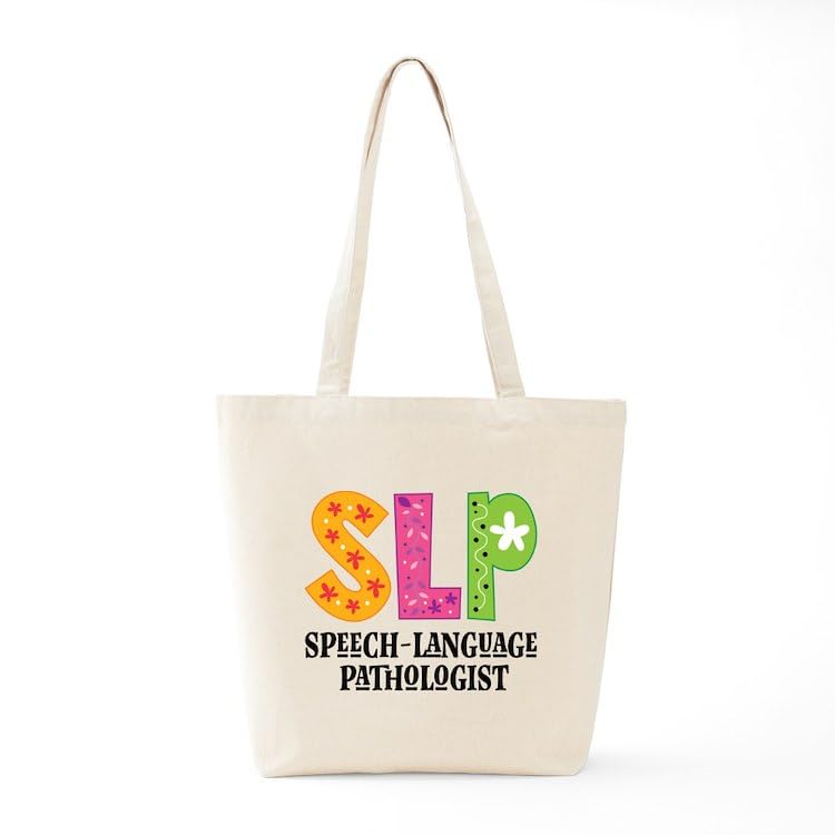 CafePress SLP Speech Therapist Tote Bag Natural Canvas Tote Bag, Reusable Shopping Bag