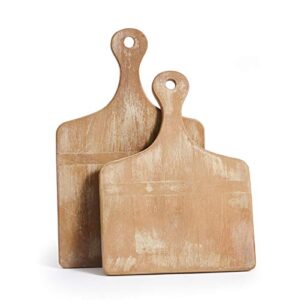 ANTIQUE SHORT CUTTING BOARDS, SET OF 2