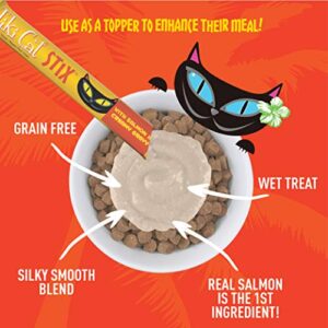 Tiki Cat Stix Wet Mousse Treats, Single Serve Indulgent Lickable Treat or Dry Food Topper, with Salmon in Creamy Gravy, 3 oz. Pouch (Pack of 6)