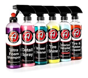 adam's elite 6 pack - our top selling car detailing products bundled together - clean, shine & protect your interior, wheels, tires & paint (elite)