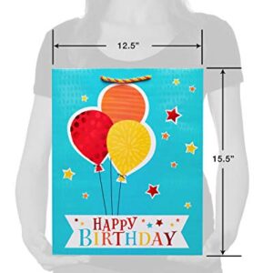 American Greetings 15.5" Extra Large Birthday Gift Bag with Tissue Paper, Balloons (1 Bag, 6-Sheets)