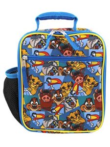 disney the lion king boy's girl's soft insulated school lunch box (blue, one size)