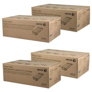 xerox phaser 6280 (r01391,r01388,r01389,r01390) standard yield toner cartridge set