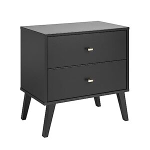 prepac milo 2-drawer nightstand, black