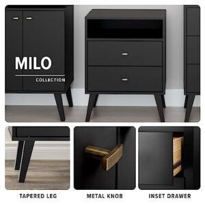 Prepac Milo 2-drawer Nightstand, Black