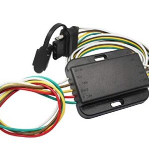 NEW SUN Non-Powered 3 Way to 2 Way Trailer Taillight Converter with Standard 4-Way Flat Wire Harness Connectors,Weatherproof