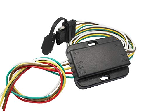 NEW SUN Non-Powered 3 Way to 2 Way Trailer Taillight Converter with Standard 4-Way Flat Wire Harness Connectors,Weatherproof